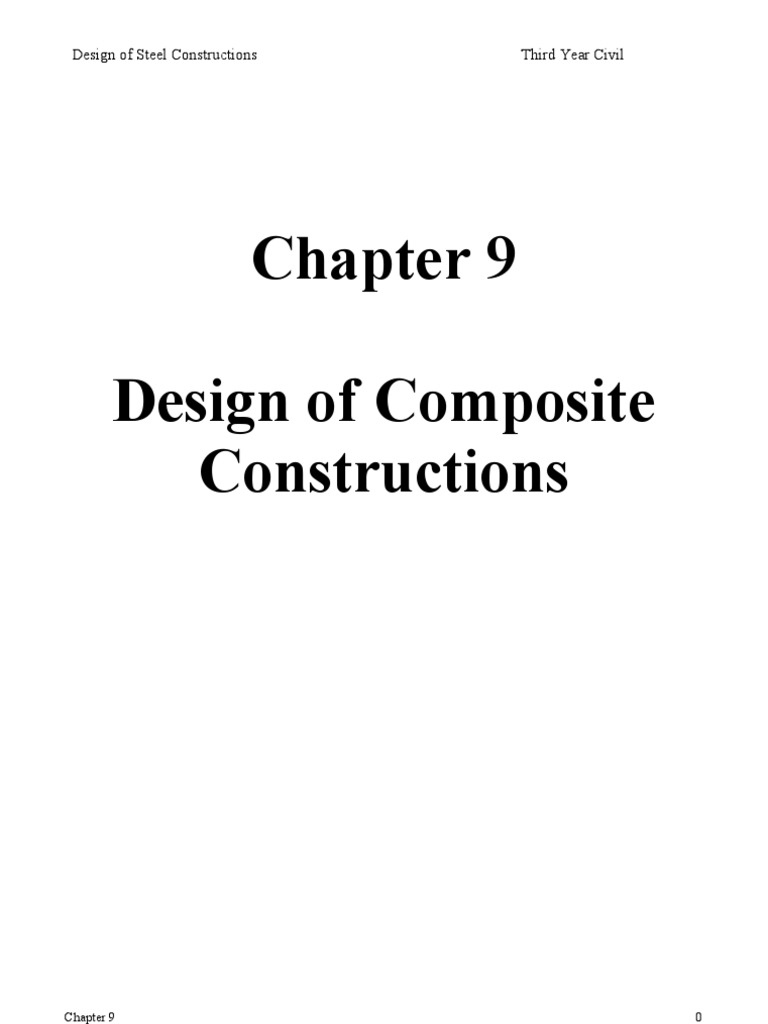 Chapter 9 Design of Composite Constructions | PDF | Beam (Structure ...