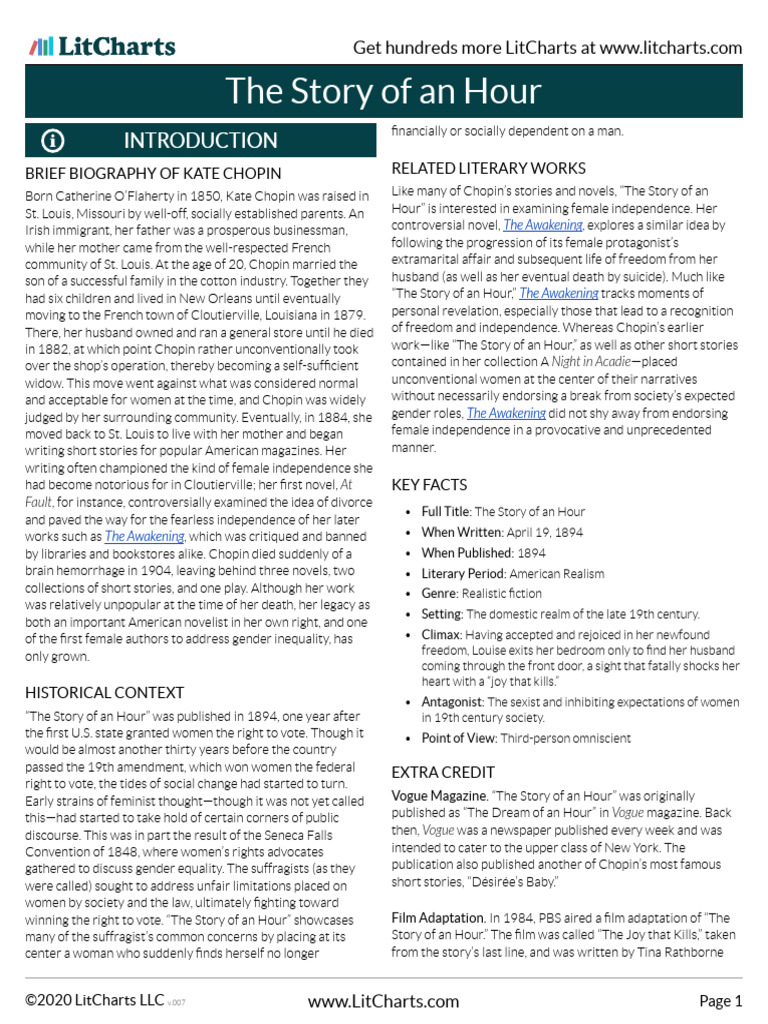 The-Story-of-an-Hour-LitChart | PDF