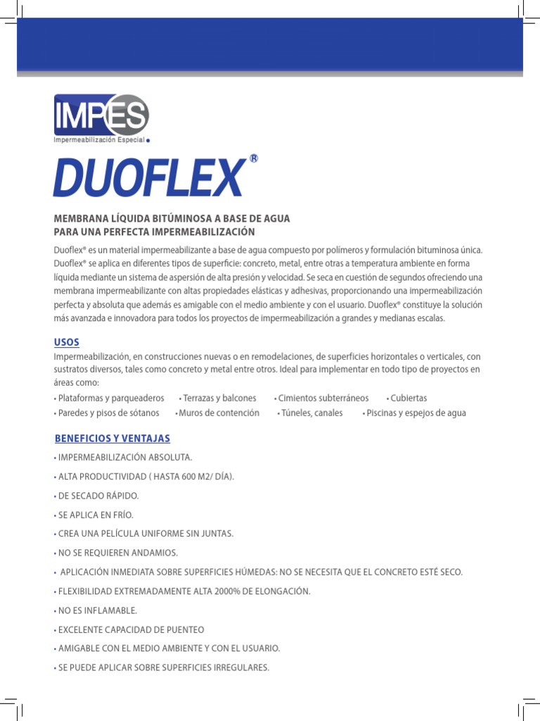 DUOFLEX Ficha Tecnica 2021 | PDF
