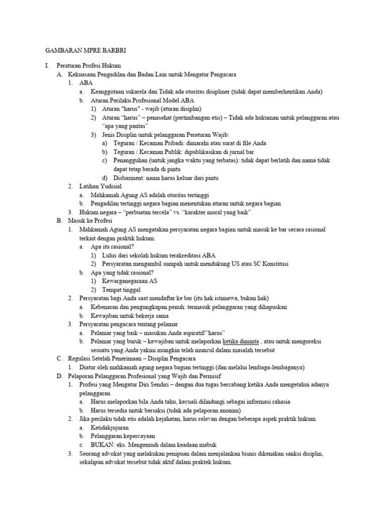 Garis Besar MPRE | PDF