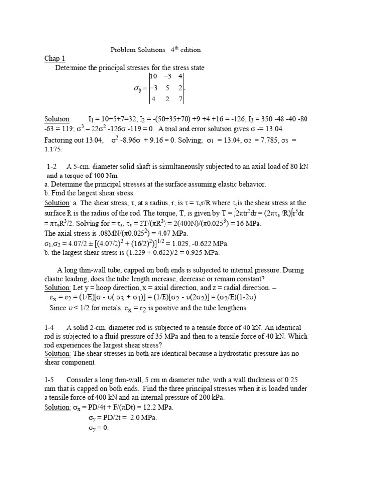 Sample - Solution Manual Metal Forming 4th Edition by William Hosford & Robert Caddell | PDF ...
