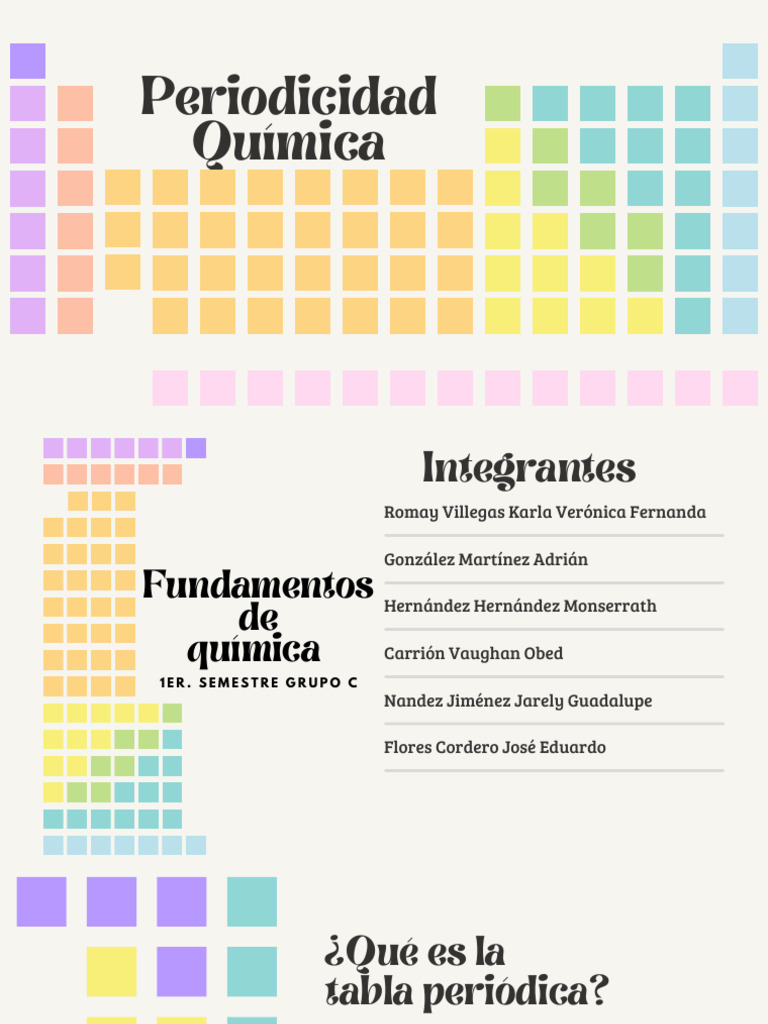 Periodicidad Química | PDF | Tabla periódica | Elementos químicos