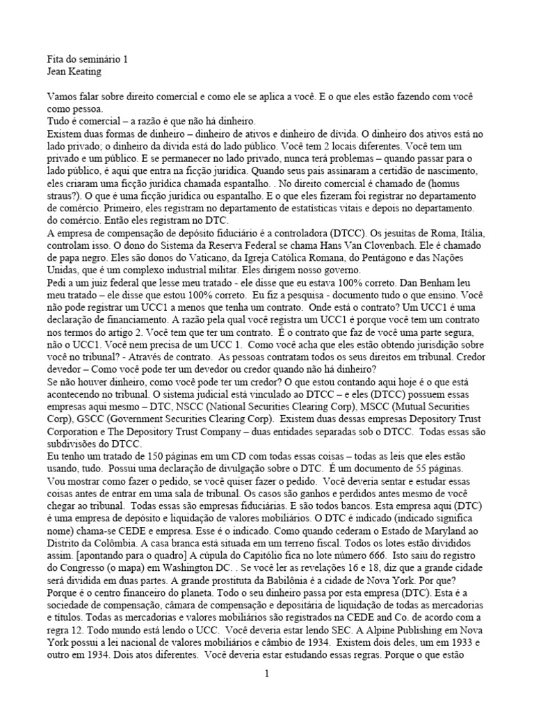 Seminário Jean Keating | PDF