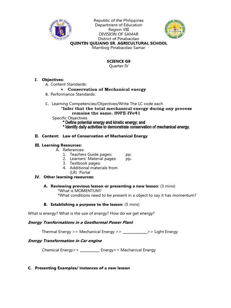 Conservation of Mechanical Energy | PDF | Potential Energy | Kinetic Energy
