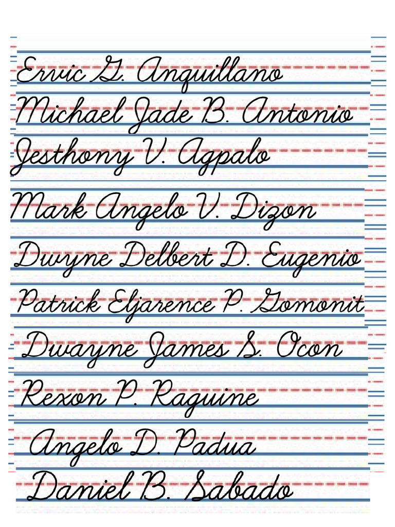 Cursive Names | PDF | Sports & Recreation