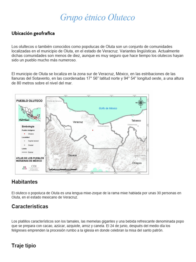 Olutecos: Cultura y Ubicación en Veracruz | PDF | Historia | Religión y ...