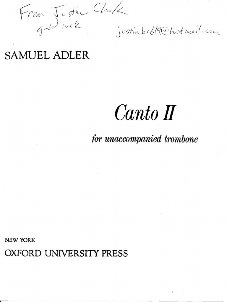 Bas Tromb S F-No Samuel Adler - Canto II | PDF