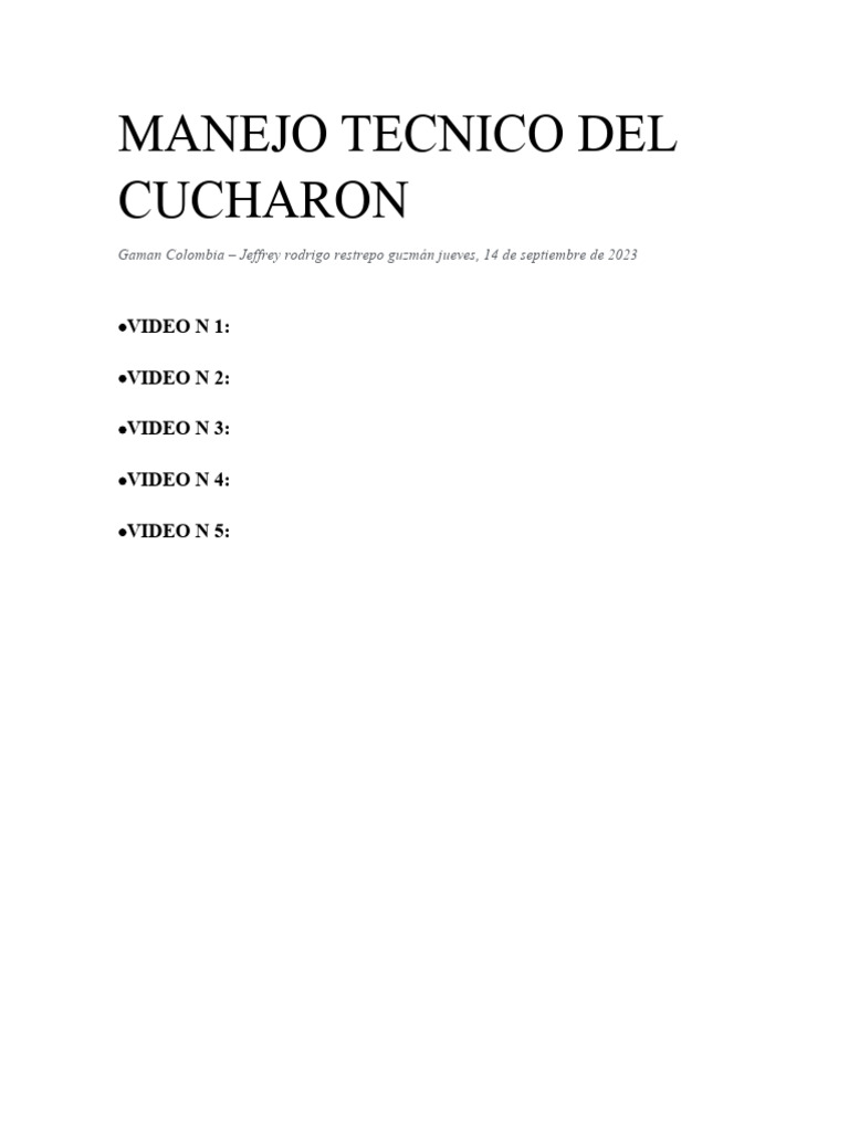 Manejo Técnico del Cucharon en Cocina | PDF