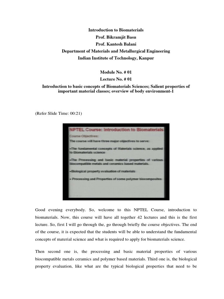 Lec 1 | PDF | Biomaterial | Microscope