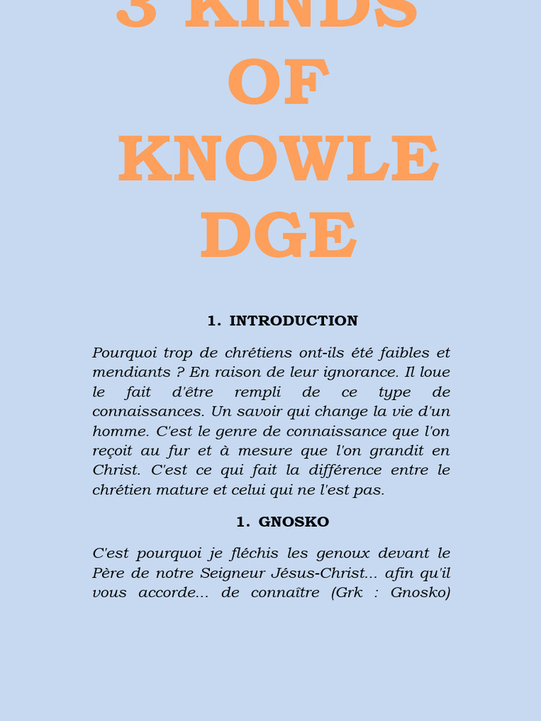 Trois Types de Connaissances | PDF