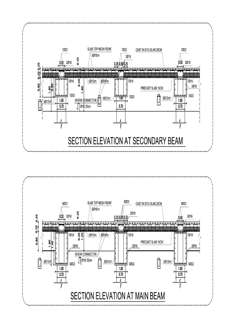 Sections at Main and Sec Beams | PDF