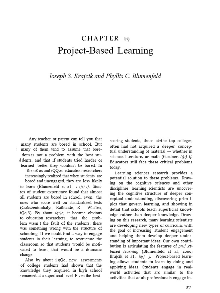 PBL Article | PDF | Project Based Learning | Learning