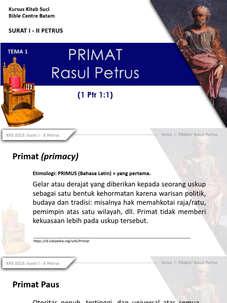 KKS 2023 (9) Surat I-II Petrus - 01 | PDF | Ilmu Sosial | Sejarah