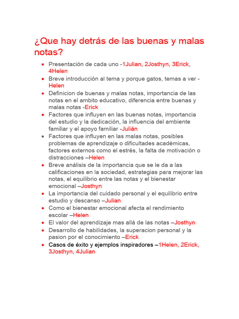 ¿Que Hay Detrás de Las Buenas y Malas Notas | PDF | Las emociones ...