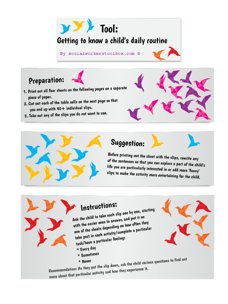 Daily Routine Activity Tool1 | PDF