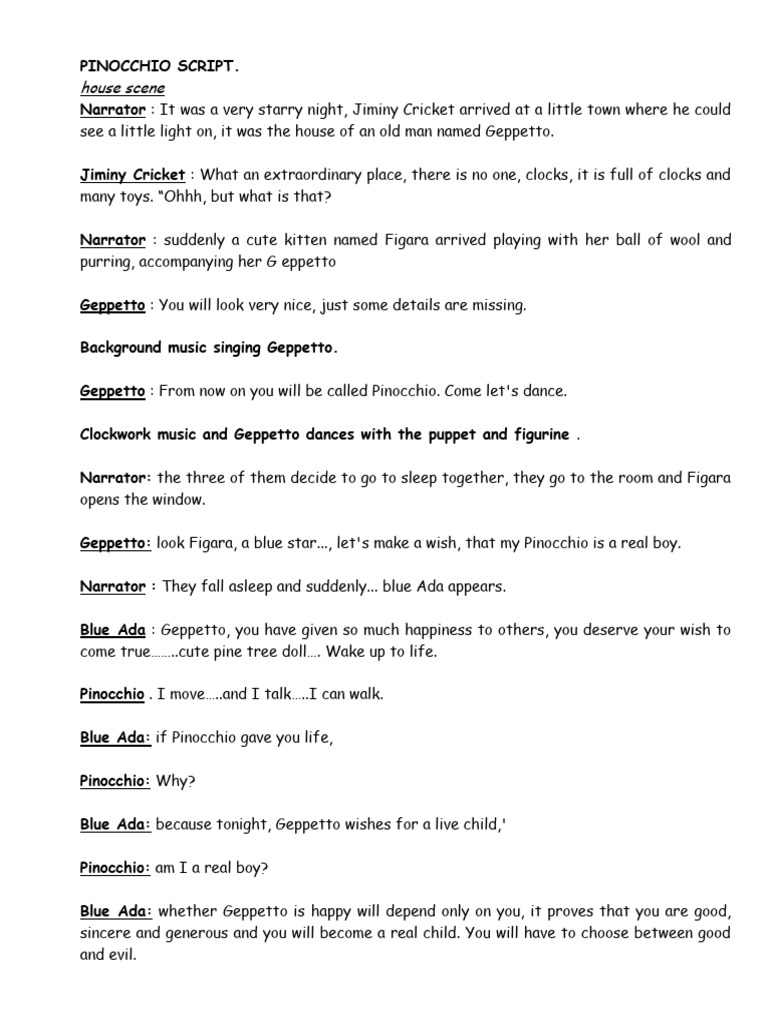 Pinocchio I Cycle Script | PDF