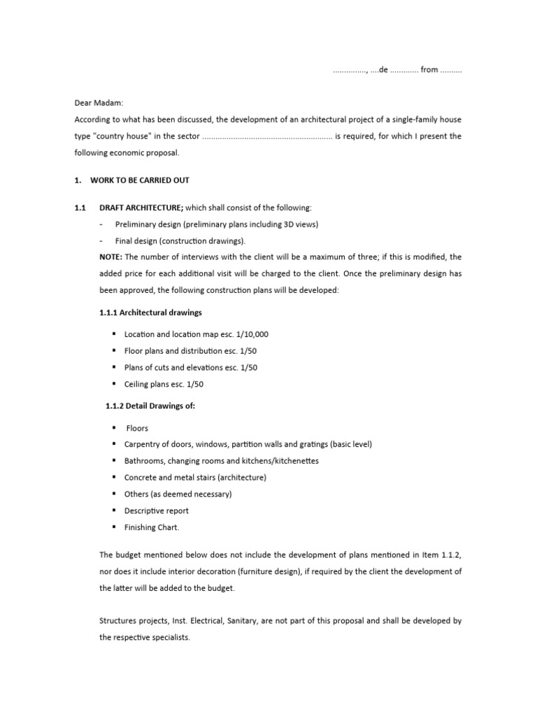 Economic Proposal - Architecture | PDF | Buildings And Structures