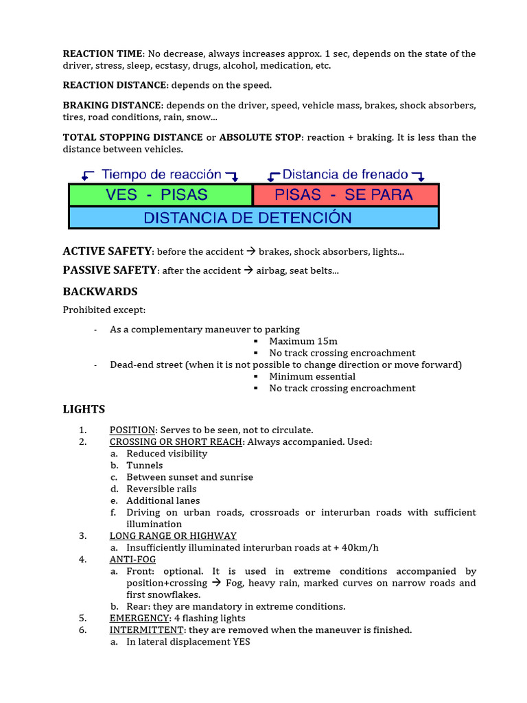 Driving School Notes | PDF | Vehicles | Traffic Collision