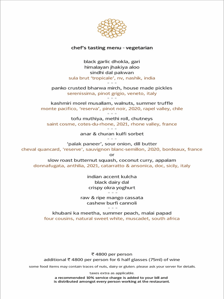 Chefs Tasting Menu | PDF