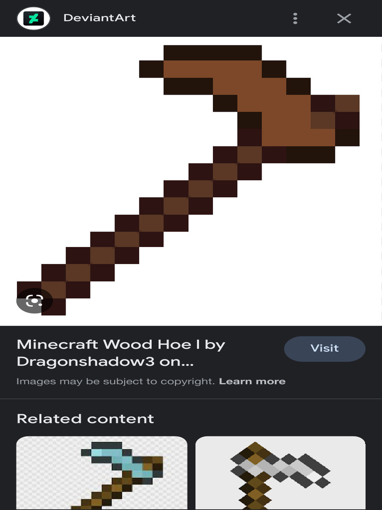 Minecraft Wood Hoe Art by Dragonshadow3 | PDF