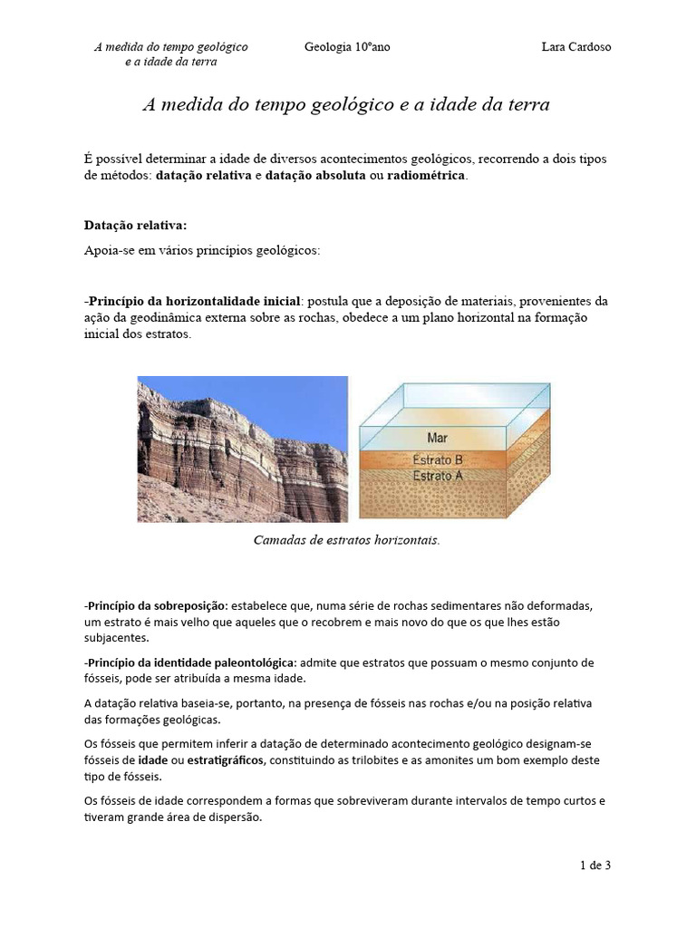 A Medida Do Tempo Geológico e A Idade Da Terra Escola Virtual | PDF ...