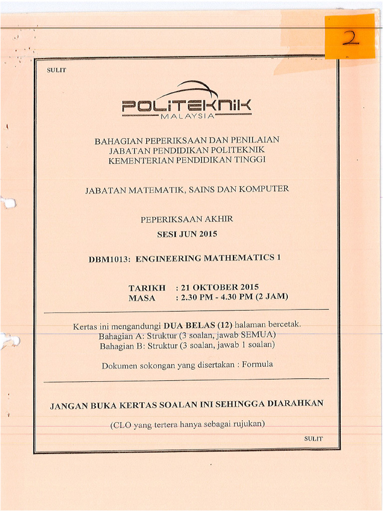 DBM1013 - Engineering Mathematics 1-16052019094207 | PDF