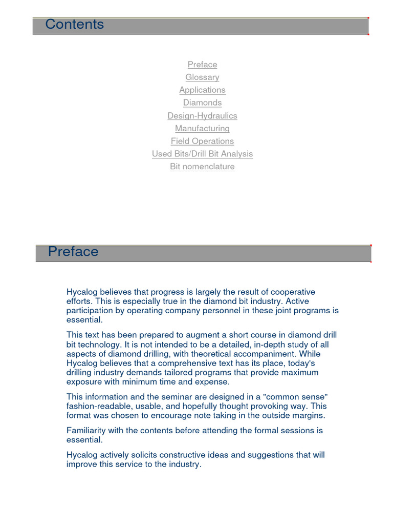 Diamond Drilling Bit Manual | PDF | Diamond | Wear