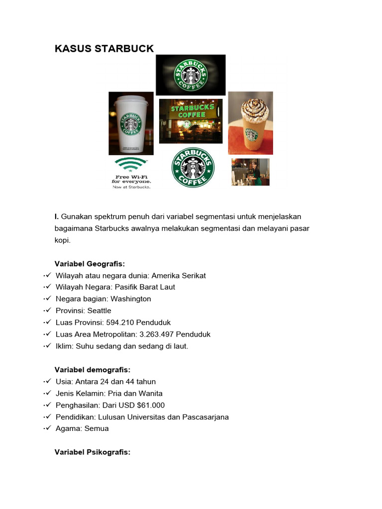 Kasus Starbucks - Segmentasi | PDF