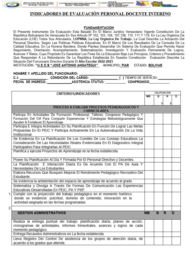 Evaluacion De Docente De Aula Pdf 8971