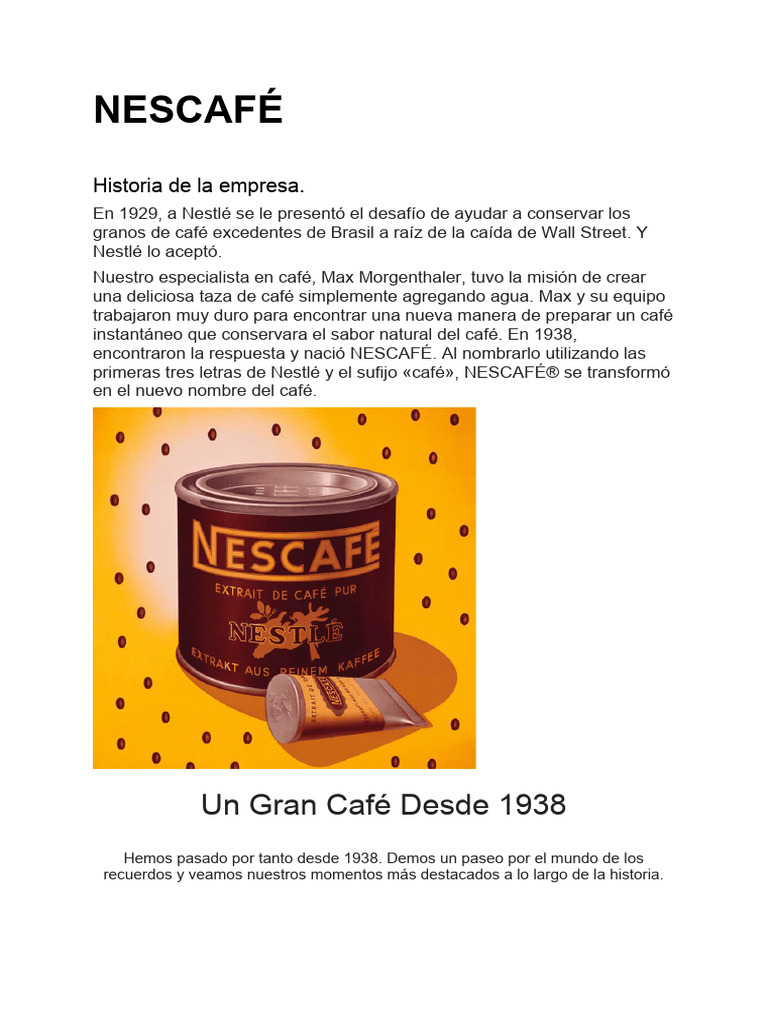 NESCAFÉ | PDF | café | Hacerse un nido