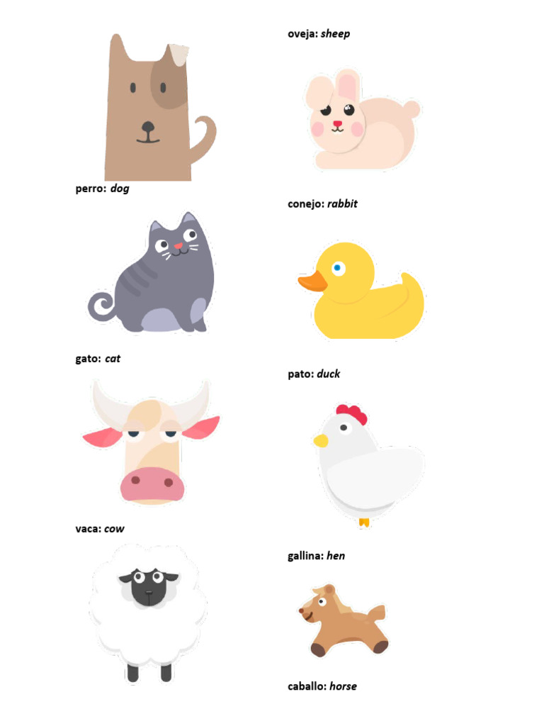 500 nombres de animales en inglés y español | PDF | Libros para ...
