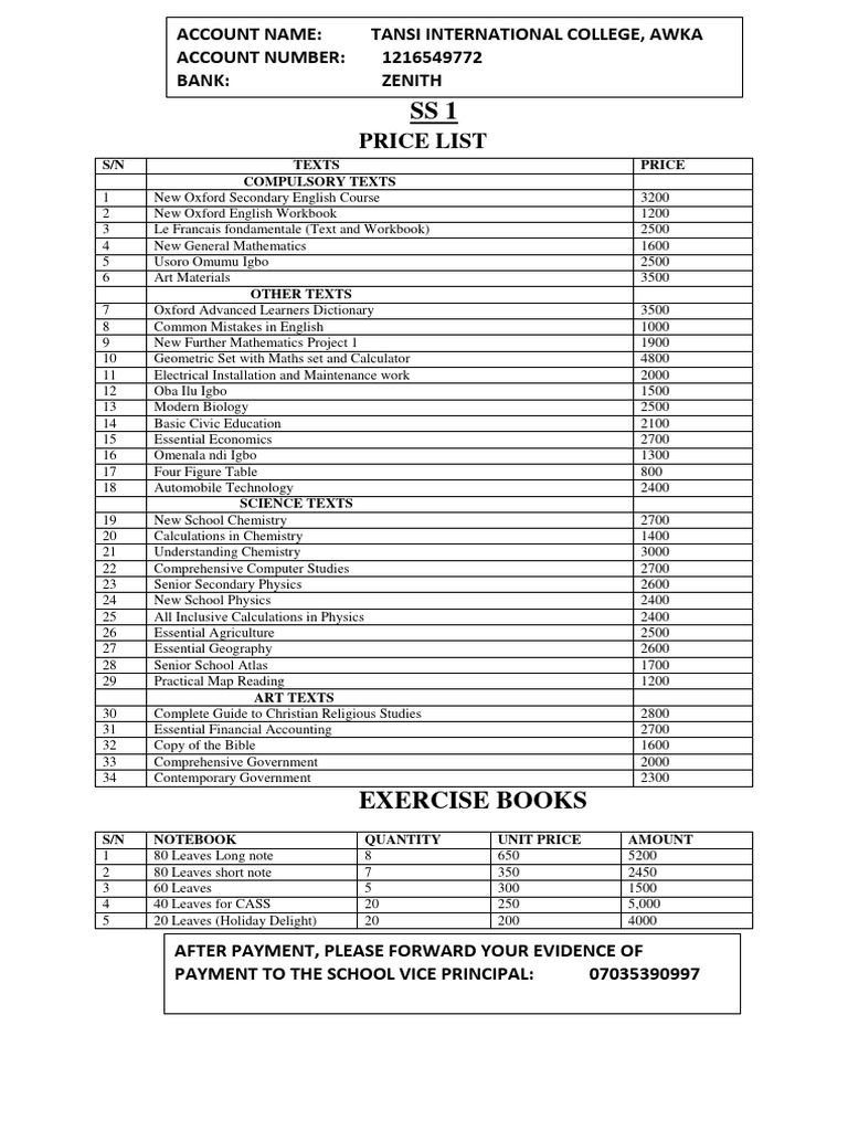 Ss 1 Price List - 050122 | PDF | Science