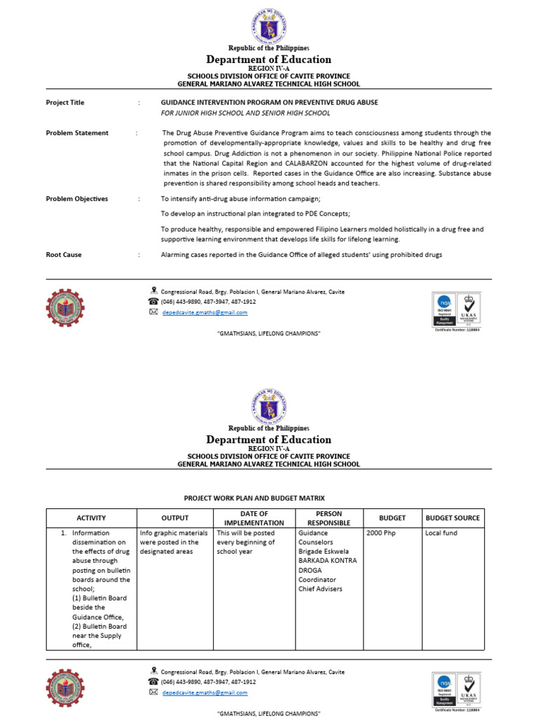 Guidance Intervention Program For Preventive Drug Abuse | PDF