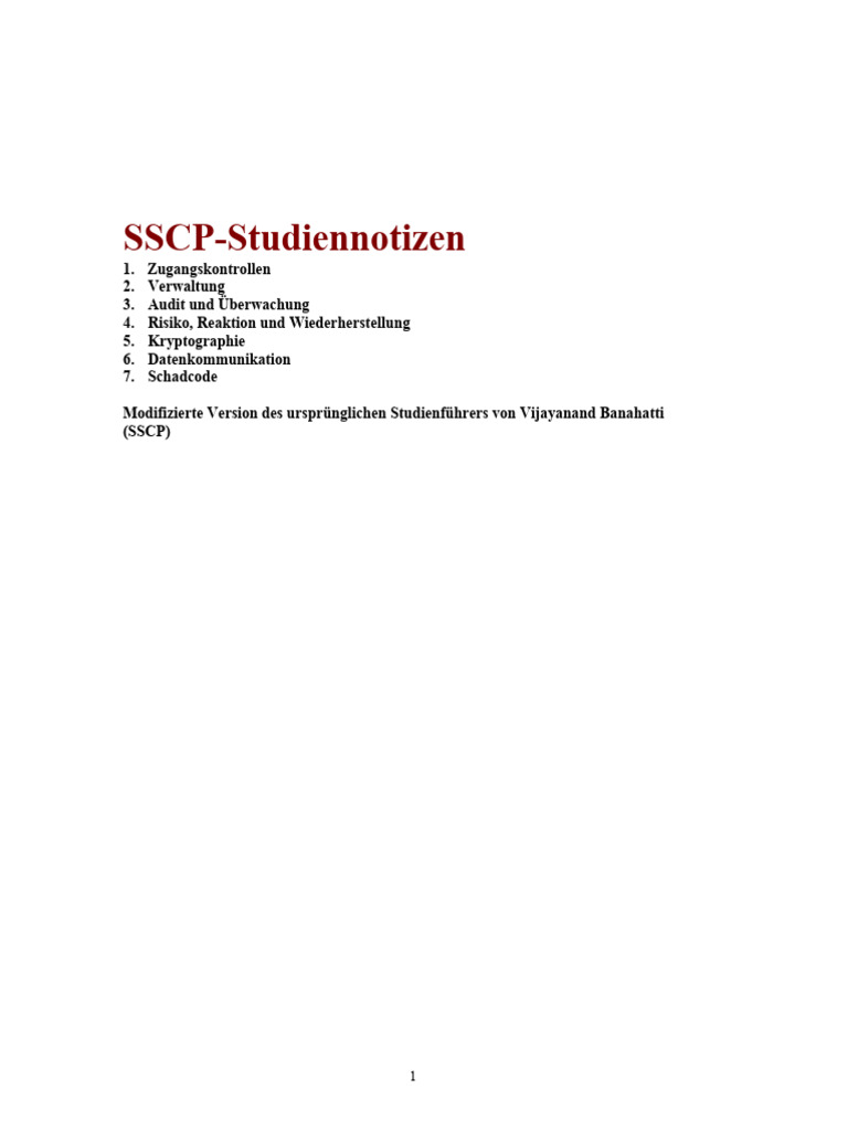 Notizen SSCP | PDF | Read Only Memory | Information Technology