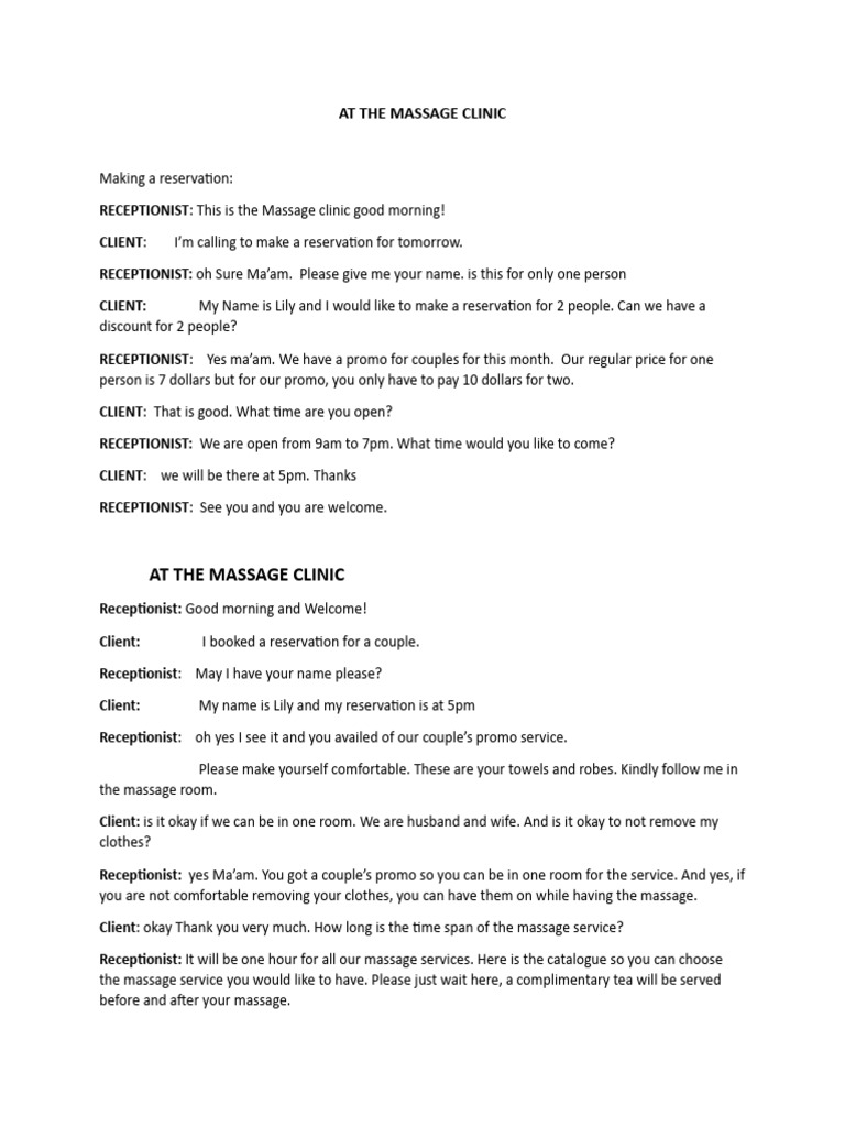 At The Massage Clinic | PDF