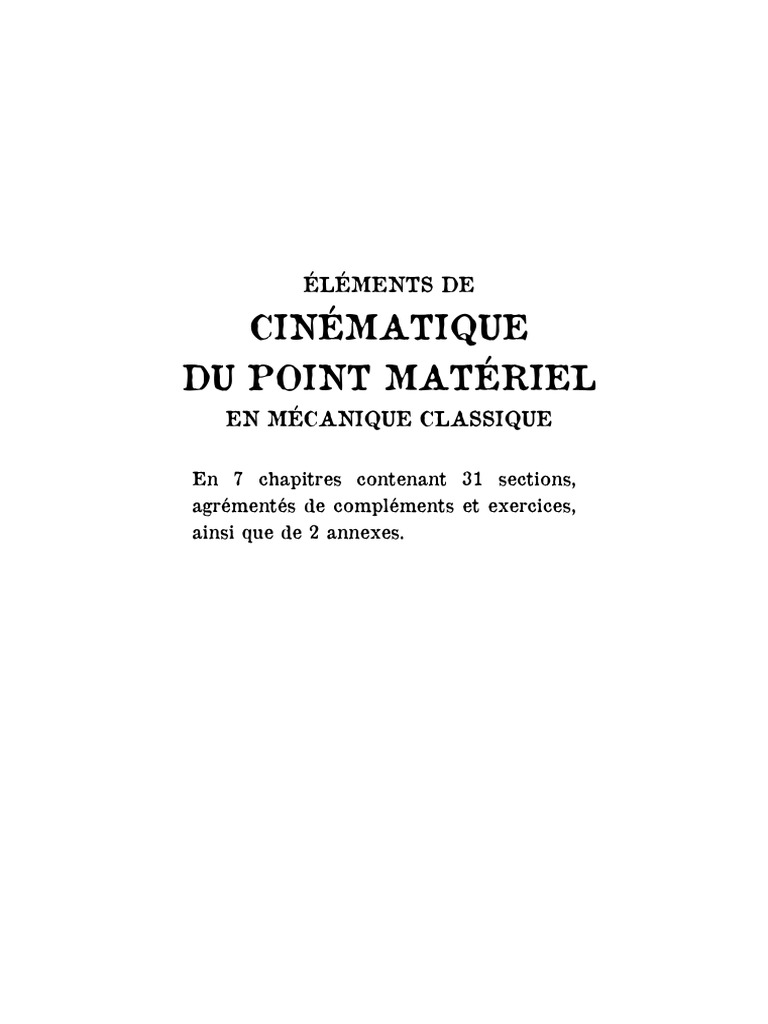 Cours L1 2020 Cinã©matique | PDF