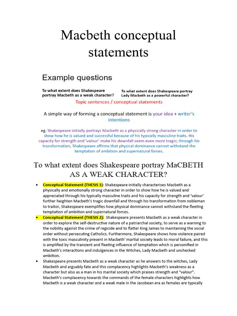 Macbeth's Strength and Weakness | PDF | Macbeth | William Shakespeare