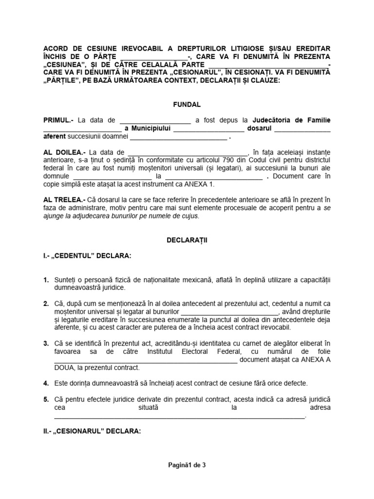 Drepturi În Litigiu de Cesiune de Contract | PDF