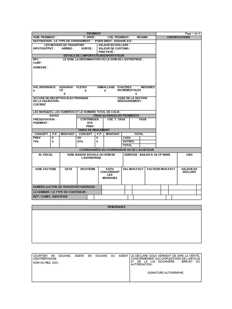 Formulaire Ex1 Douane PDF | PDF | Économie