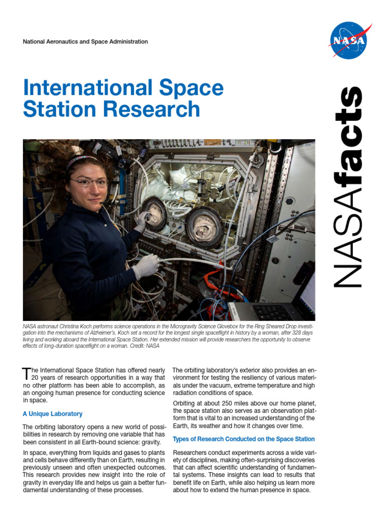 Station Science Fact Sheet 20200715 | PDF | Nasa | International Space ...