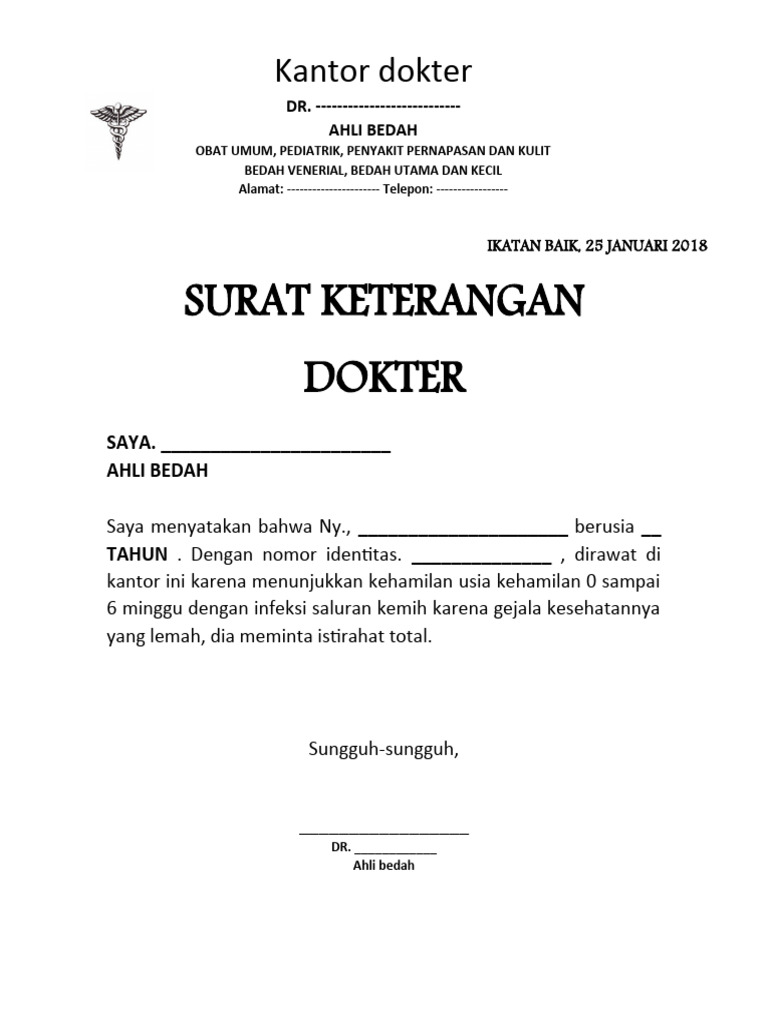 Format Sertifikat Medis | PDF Format Sertifikat Medis | PDF
