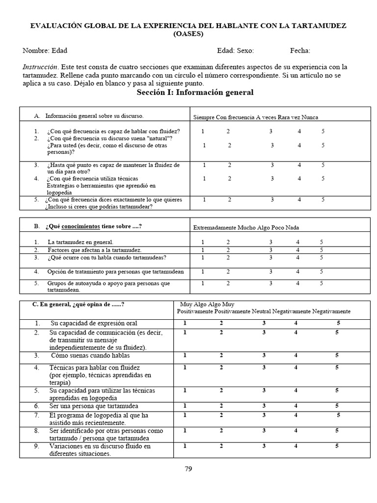 OASES | Descargar gratis PDF | Tartamudeo | Comunicación humana