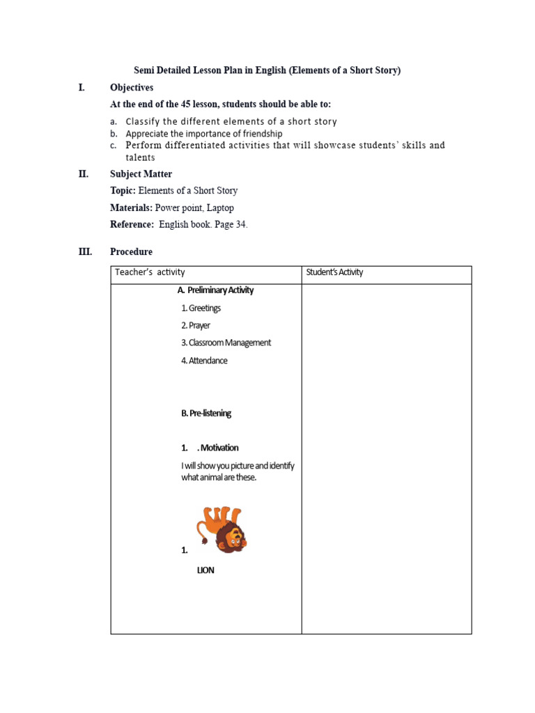 Semi Detailed Lesson Plan in English | PDF | Lesson Plan | Teachers