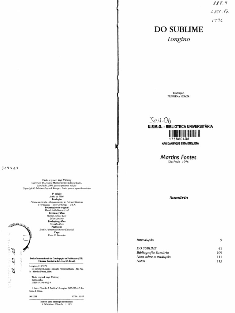 LONGINO - Do Sublime | PDF