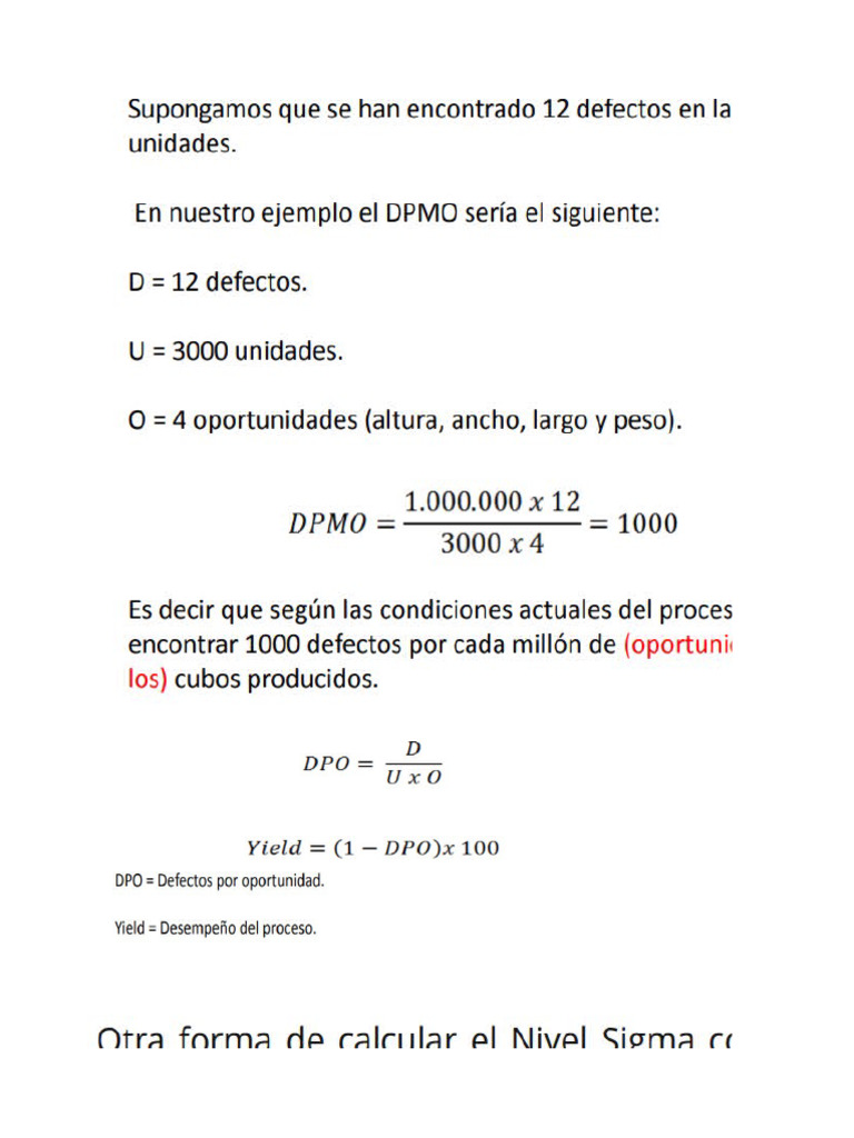 Gestion de Calidad Repaso DPMO | PDF | Métodos y materiales de enseñanza