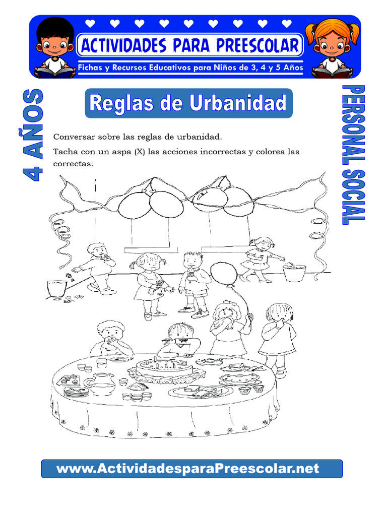 Reglas de Urbanidad para Niños de 4 Años | PDF