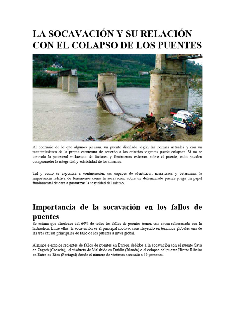 Socavación y colapso de puentes | PDF | Puente | Canal