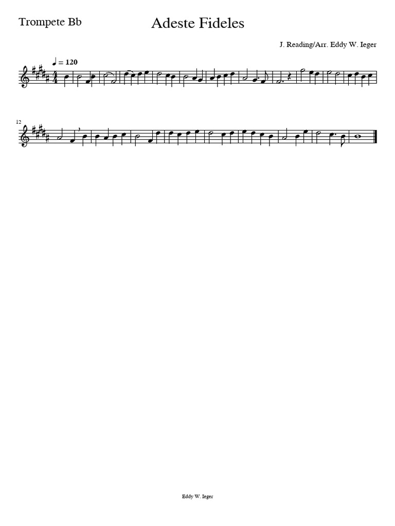 Adeste Fideles - Trompete BB | PDF