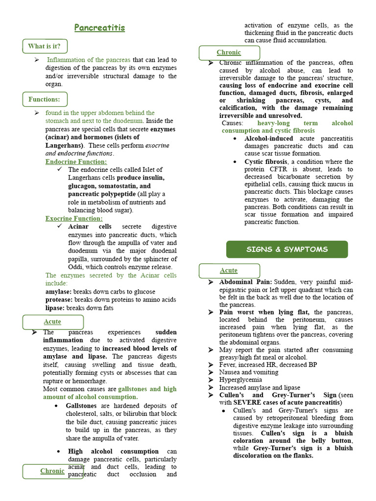 Pancreatitis | PDF | Pancreas | Diseases And Disorders