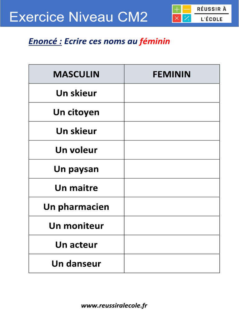 Devoir De Francais Cm2 – Exercices De Français Cm2 À Imprimer – CLIDM